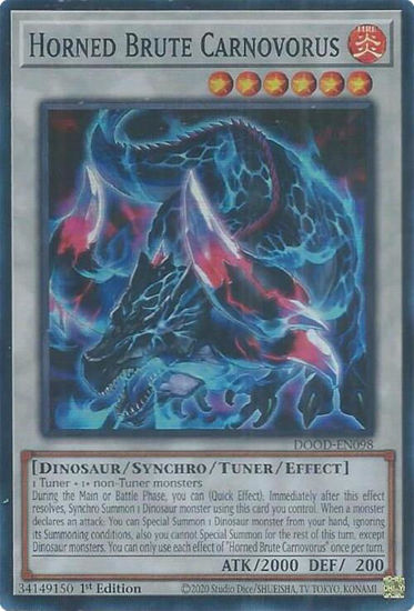 Horned Brute Carnovorus - DOOD-EN098 - Super Rare 1st Edition