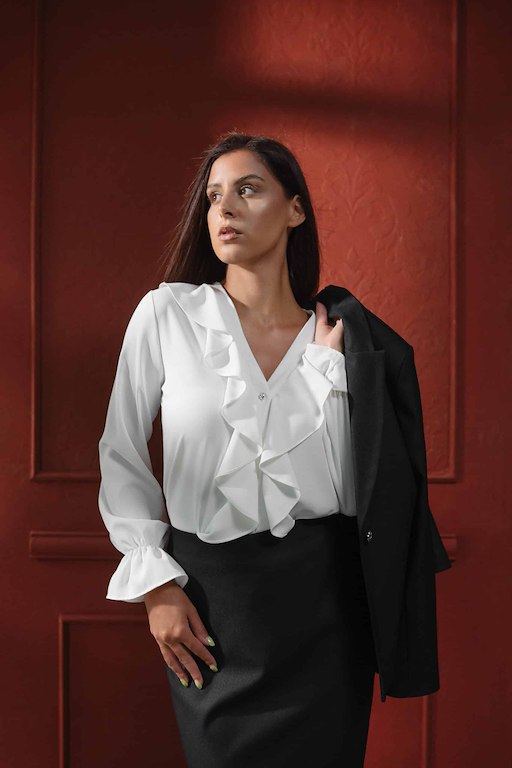 Bela elegantna bluza J5BL4015