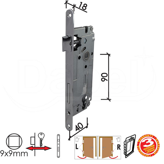 Brava za drvena vrata DABEL IDEA C Hr 40/90/18/9 3. stepen DBP1 – 3302075