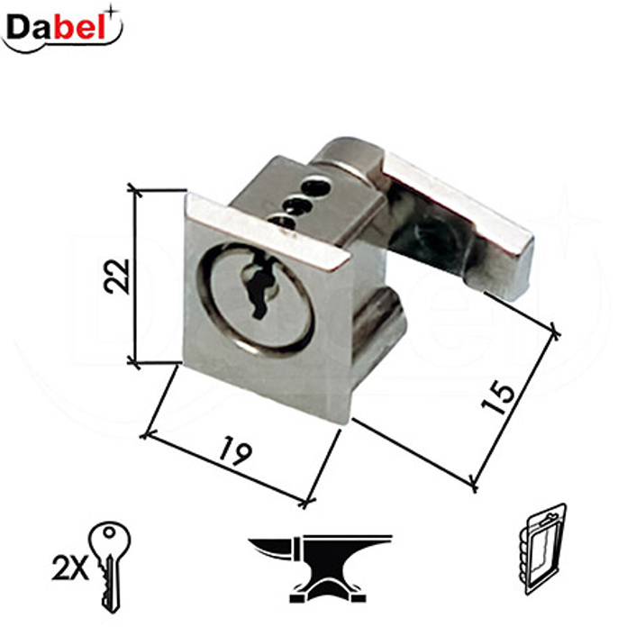 Bravica za metalni orman DABEL 2112 Nikl 19/22/15 mm 2K DBP1 – 3398065