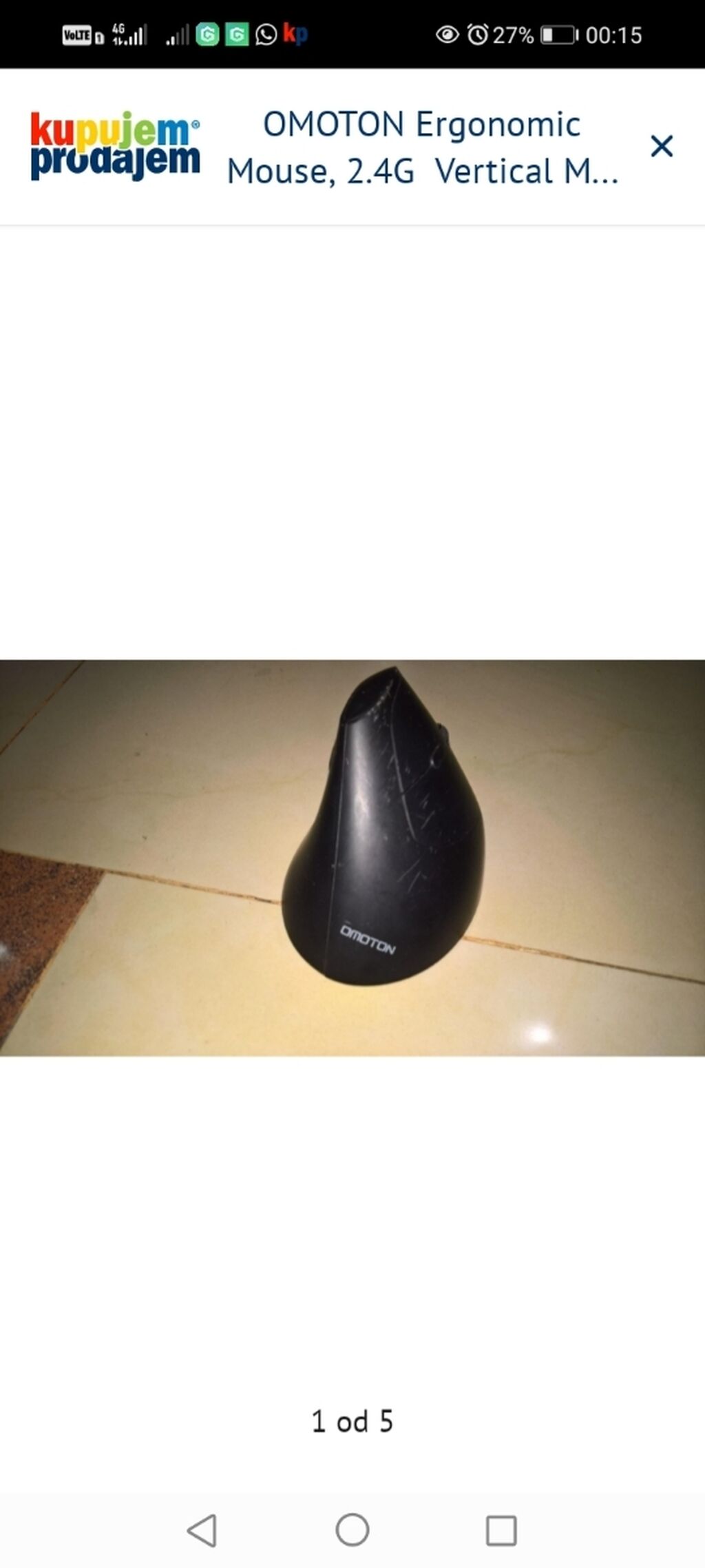 OMOTON Ergonomic Mouse, 2.4G Wireless Bluetooth Vertical Mouse