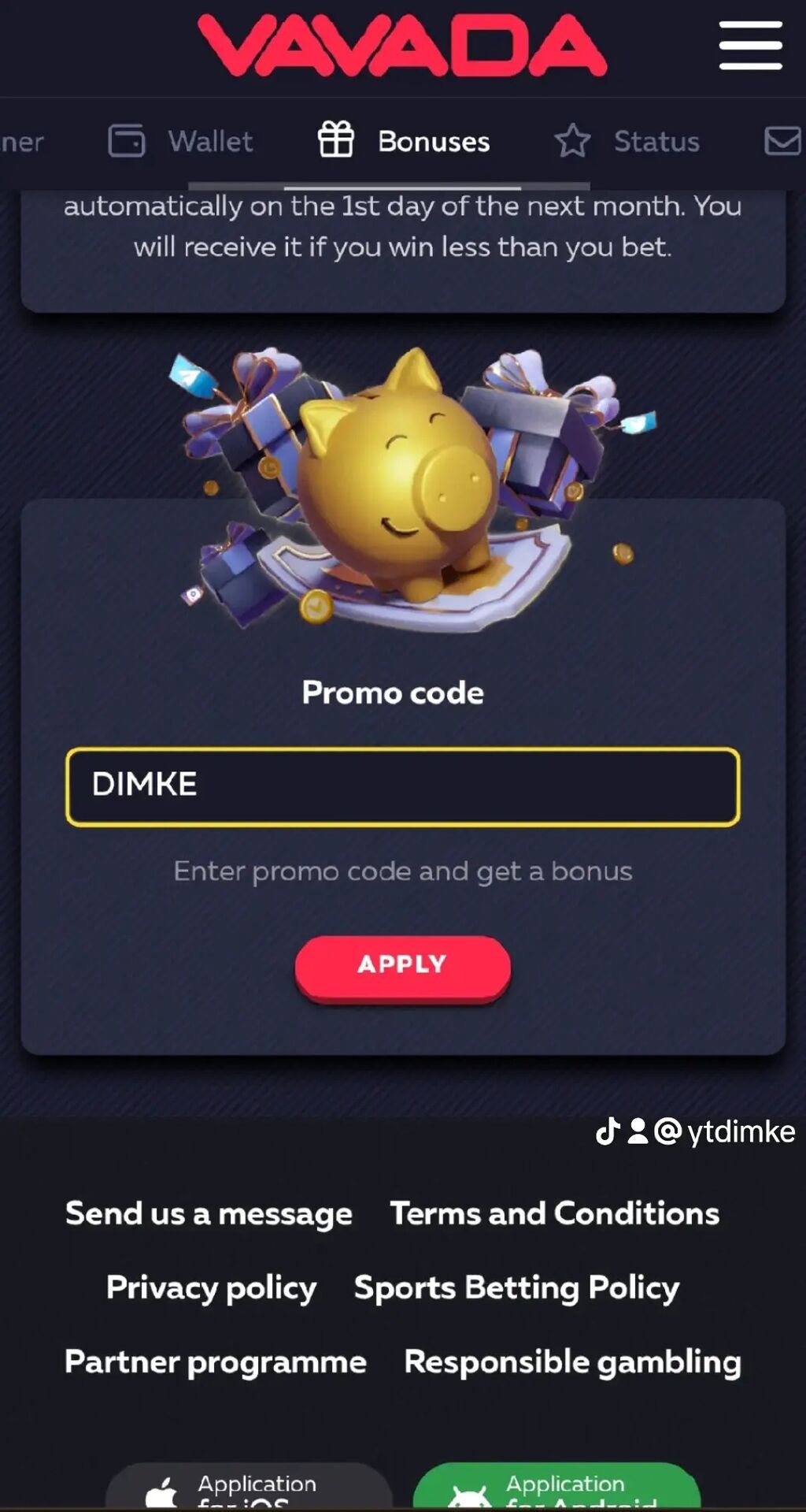 Vavada online kazino – promo kod DIMKE - Promo kod: DIMKE (naveden na