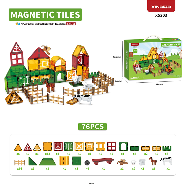 Magični Magneti 3D – Farma (76 delova)