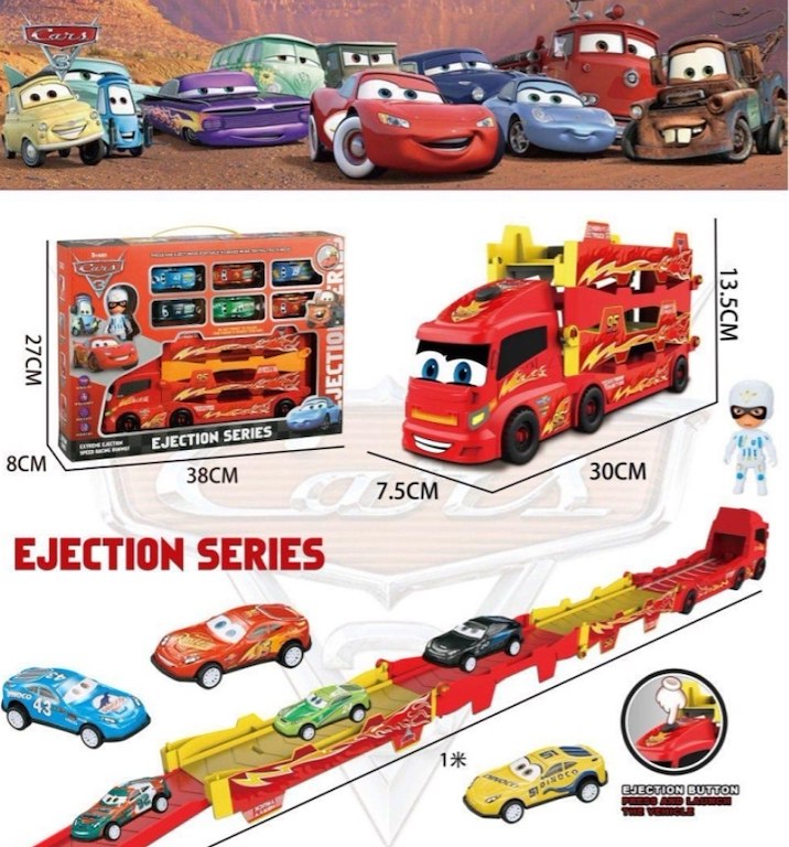 2u1 Cars kamion staza – transformišući set sa autićima