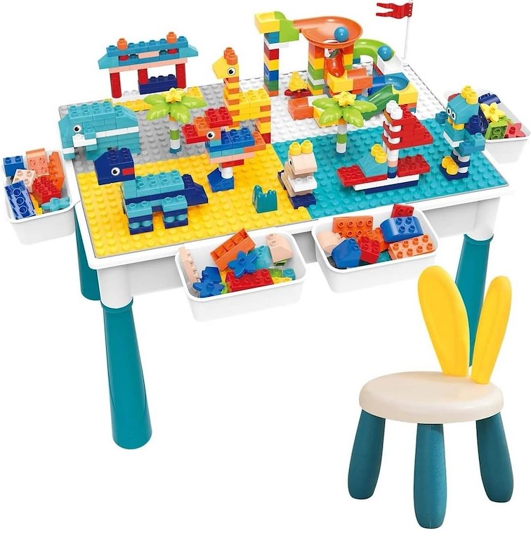 Sto sa stolicom i kockicama – Dreamy Garden set PLAVA BOJA