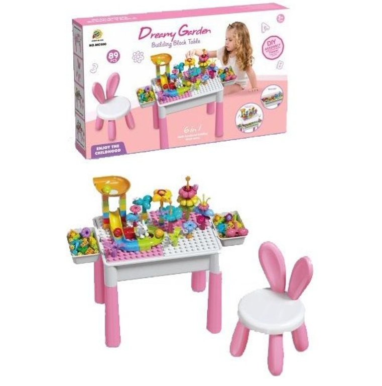 Sto sa stolicom i kockicama – Dreamy Garden set ROZE BOJA