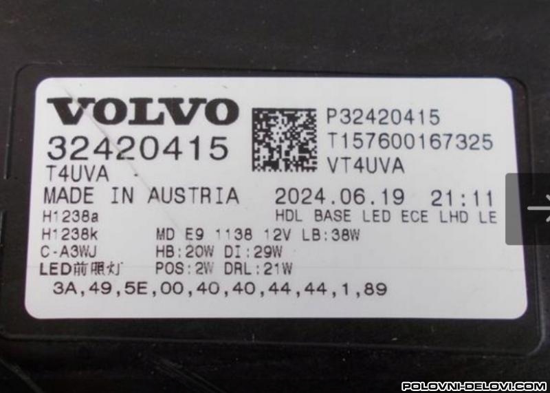 Volvo V40 XC40 L Svetla I Signalizacija