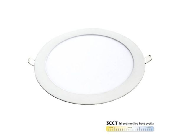 M18UO CCT 18W 3000~6500K beli ugradni okrugli LED panel Mitea Lighting