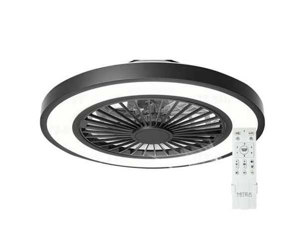 MV5020-B CRNI plafonski ventilator 20W sa svetlom LED CCT 25W sa daljinskim upravljačem Mitea Lighting