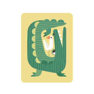 Čestitka - Crocodile and Bird