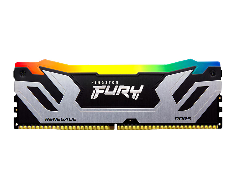 DDR5 24GB 8400MT/s [FURY RENEGADE RGB], Non-ECC CUDIMM (Clocked), CL40 1.45V, 288-pin 1Rx8, Silver/Black, w/Heatsink, XMP