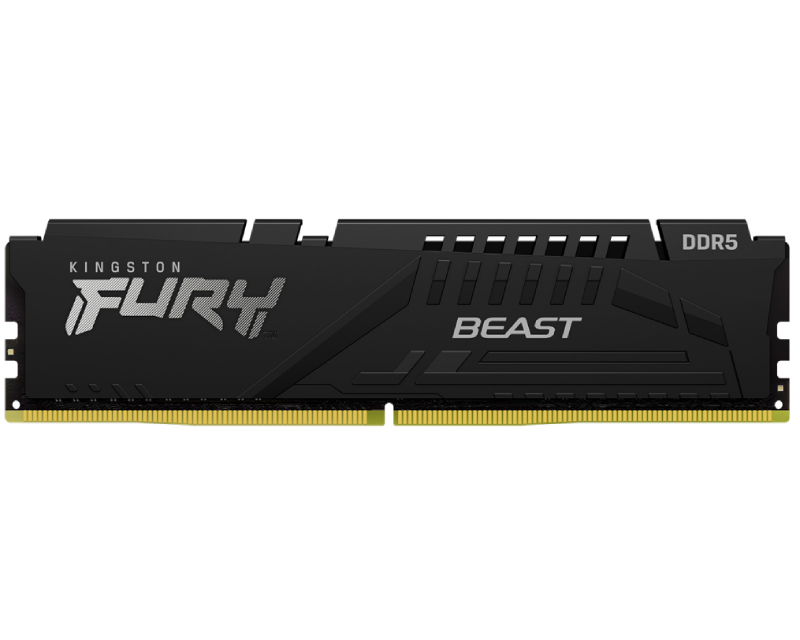 DDR5 16GB 6000MT/s [FURY BEAST], Non-ECC UDIMM, CL36 1.35V, 288-Pin 1Rx8, Black, w/Heatsink, XMP & EXPO