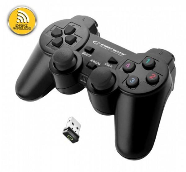 Esperanza egg108k beŽični gamepad 2.4ghz ps3/pc usb gladiator crni