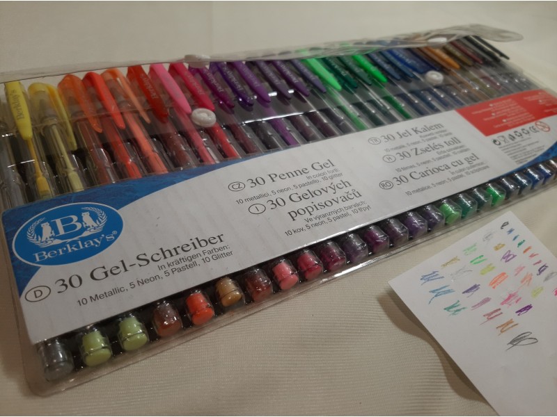 BERKLAY'S 30K METALIK NEON PASTEL GLITER GEL FLOMASTER