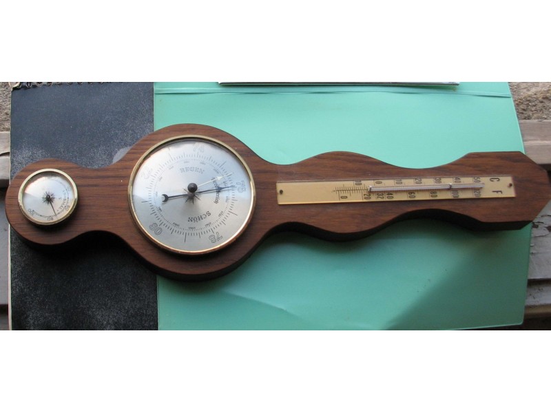 = Stari drveni barometar 42cm