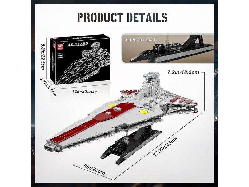Star Wars jurišni krstaš Venator, 1320 kockica