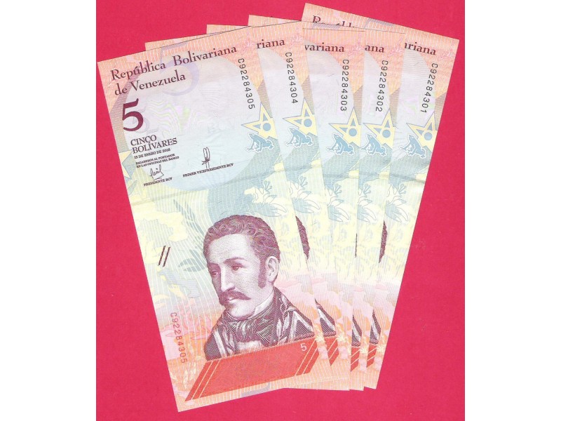 5 x Novcanica- 2018 godina UNC.