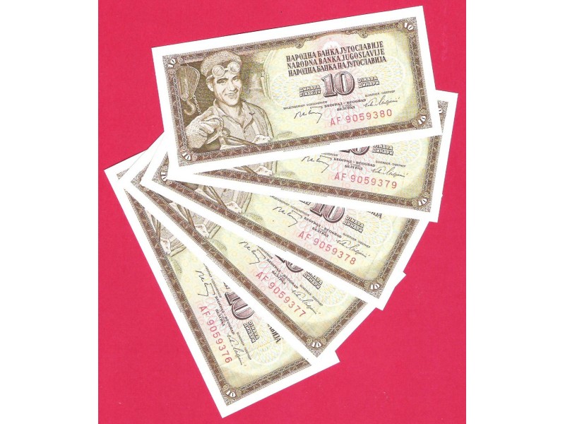 5 X Novcanica 1968 godina -UNC