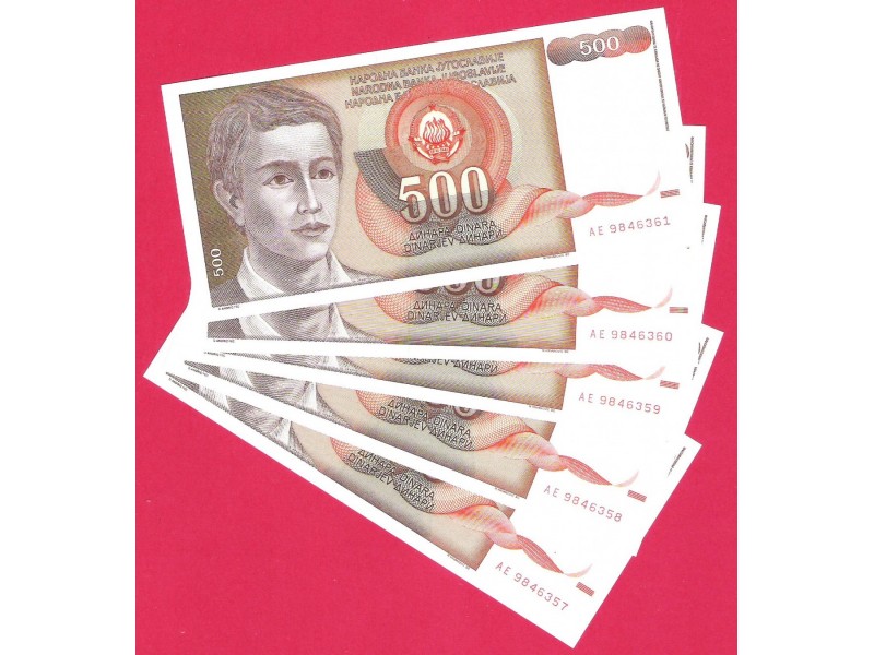 5 X Novcanica 1991 godina UNC.