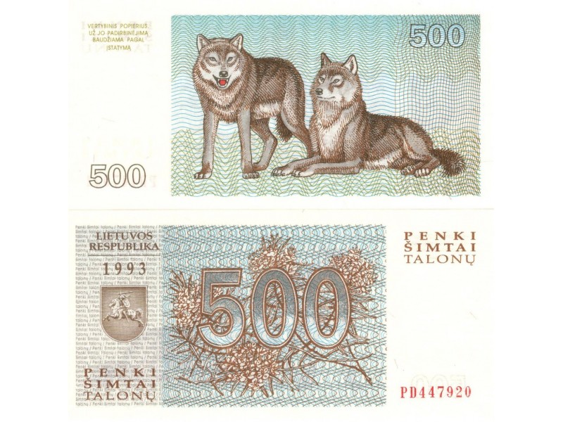 Litvanija LITHUANIA 500 Talonu 1993 UNC, P-46
