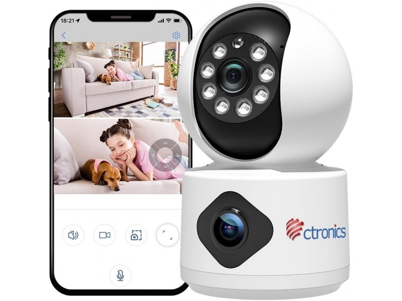 Ctronics Unutrašnja nadzorna WiFi kamera za bebu,decu i