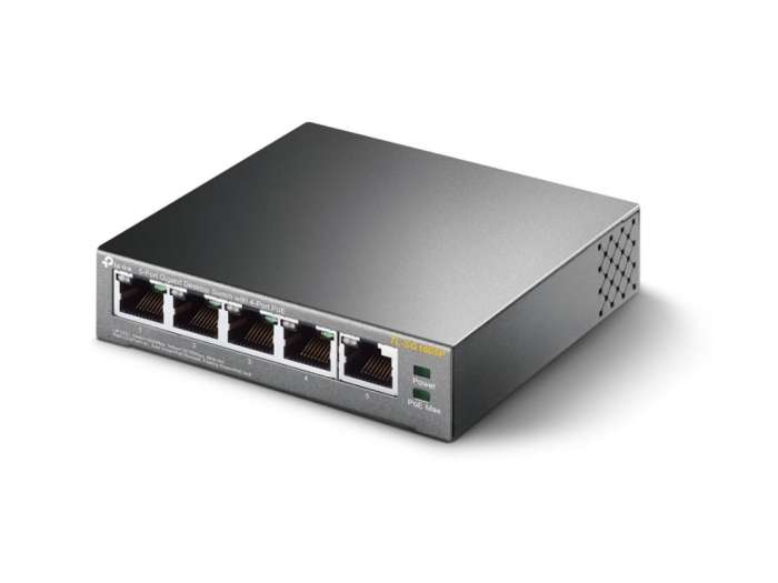 Switch TP-LINK TL-SG1005P Gigabit/5x RJ45/10/100/1000Mbps/4x PoE+/56W PoE/metalno kuciste