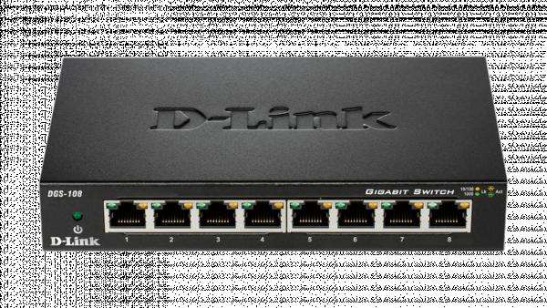 LAN Switch D-Link DGS-108GL/E 10/100/1000Mbps 8port Metal Gigabit