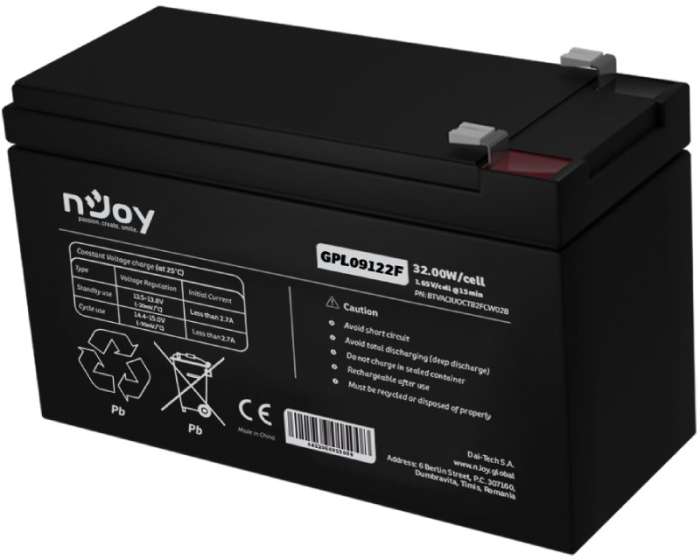 NJOY GPL09122F baterija za UPS 12V 9Ah (BTVACIUOCTB2FCW02B)