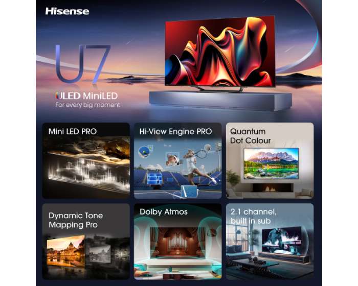 HISENSE 75 inča 75U7NQ ULED Mini-LED 4K UHD Smart TV