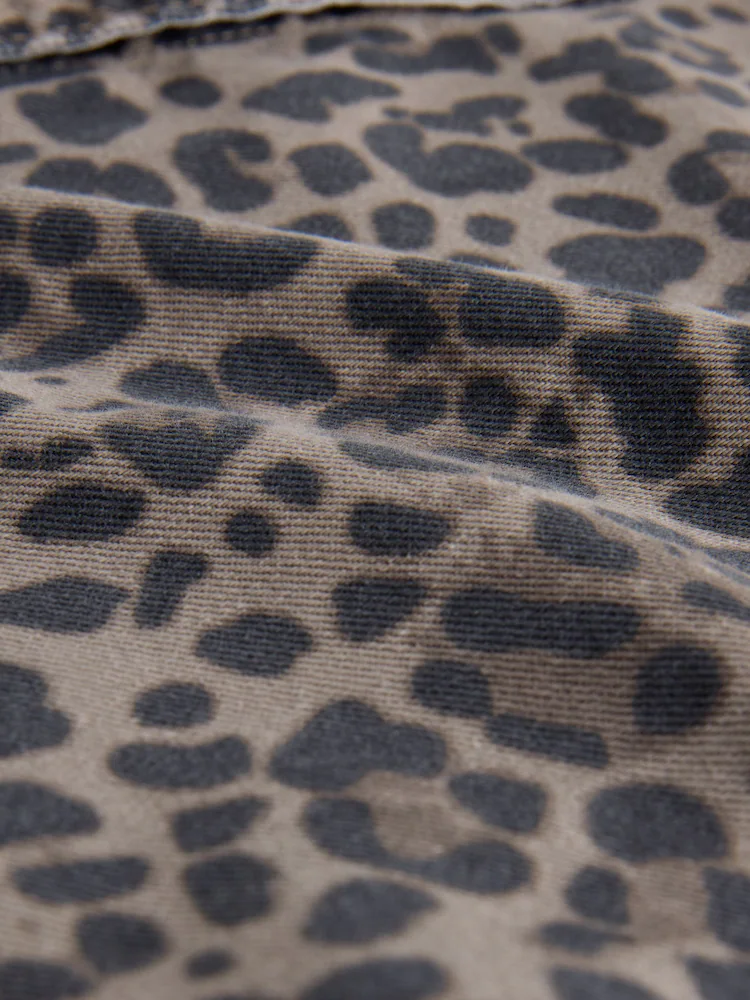 Leopard Print - Oversize Teksas Košulje