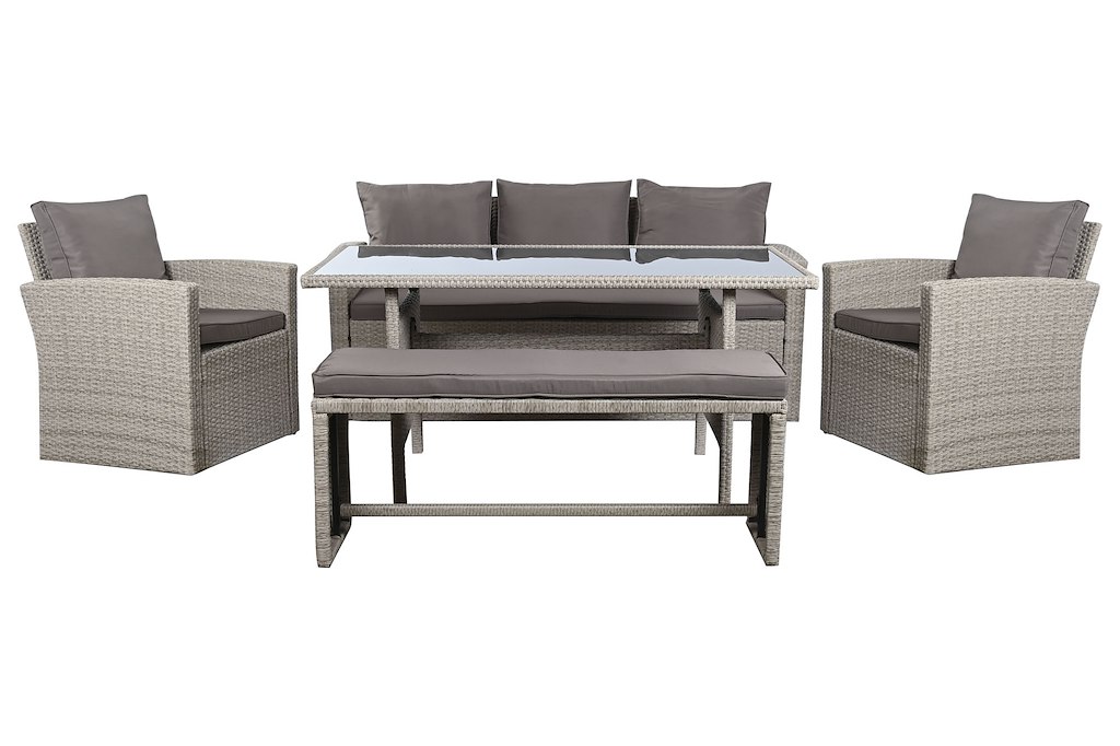 BAŠTENSKA GARNITURA SET/ 5 SINTETIČKI RATAN 177X72X80