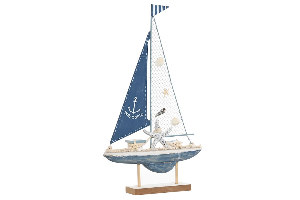DEKORACIJA SHIP BLUE 19.5X6X35.5