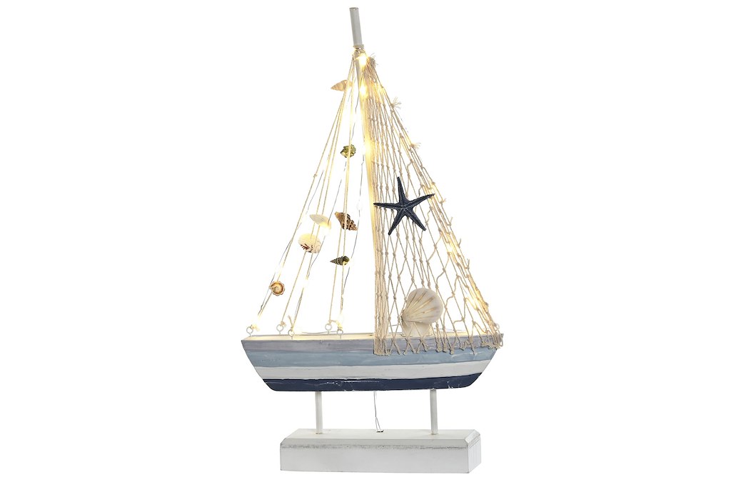 DEKORACIJA LED SHIP BLUE 23X6X40.5