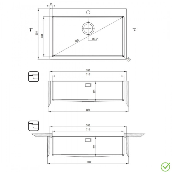 OLFATO jednodelna sudopera ZPO 010C