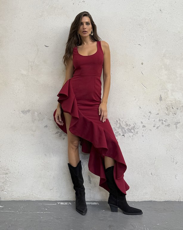 MALENA DRESS BURGUNDY