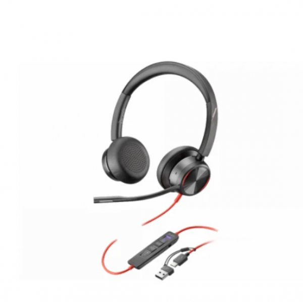 HP Slušalice Poly Blackwire 8225 Stereo MS Teams Cert USB-C Headset +USB-C/A Adapter/8X225AA/crna