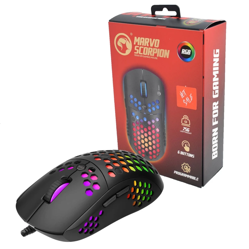 Marvo G961 gejmerski optički miš 12000dpi crni