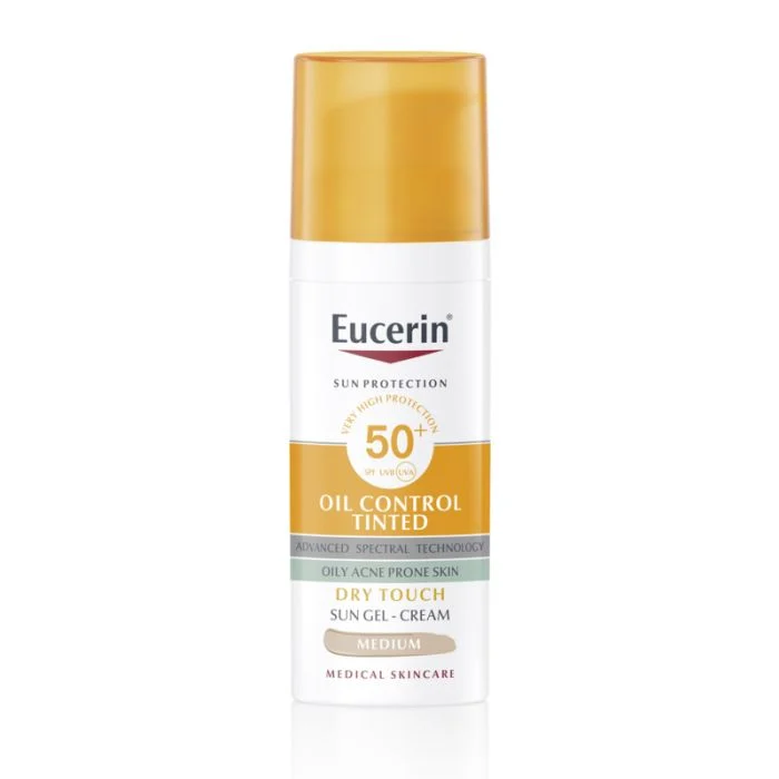 Eucerin oil control tonirani gel-krem za zaštitu masne kože od sunca SPF50+ tamni, 50ml