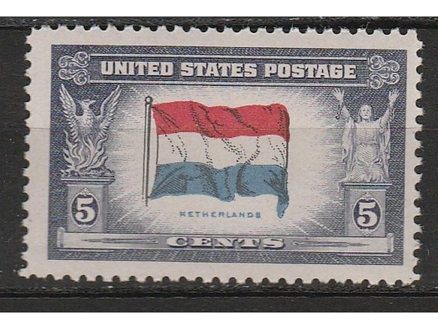 USA - 1943 - Flag of the Netherlands - MNH