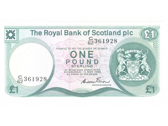 Skotska 1 pound 1982 UNC