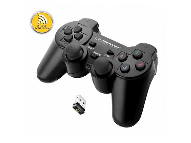 Bežični gamepad 2.4gHz PS3 PC Esperanza Gladiator Black