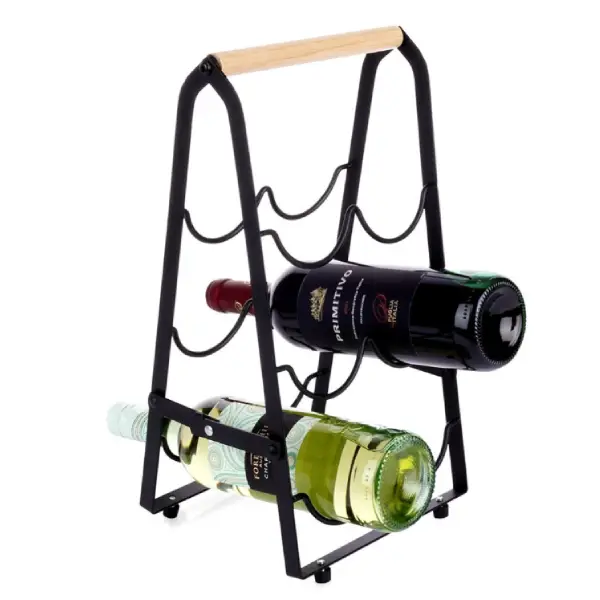 Metalni stalak za vino 21 x 17 x 38 cm crni Vilde 229100