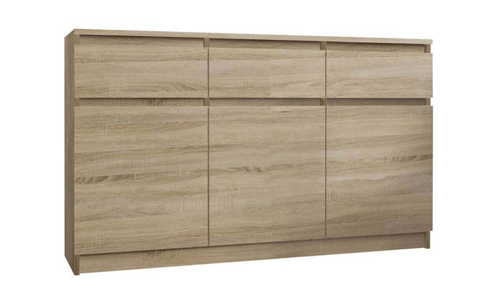 MERG KOMODA 3 VRATA+3 FIOKE 120x33x85 cm SONOMA