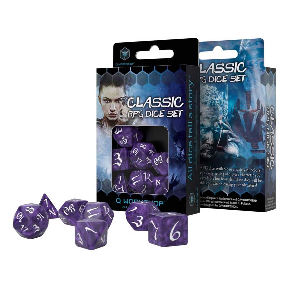 Classic RPG Dice Set: Lavender & White