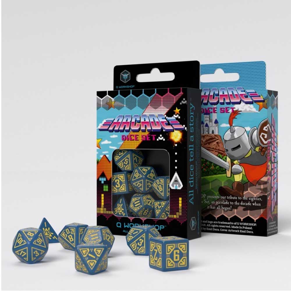 Arcade Dice Set: Blue & Yellow
