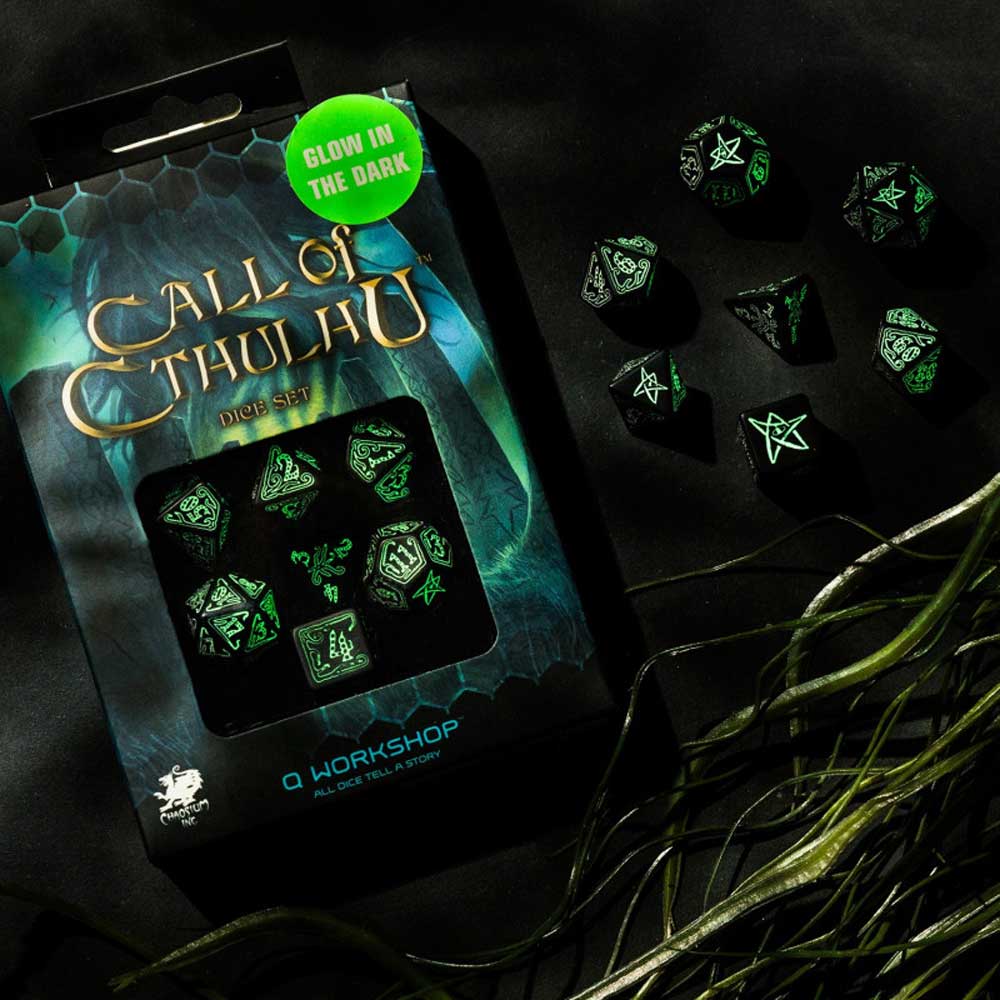 Call of Cthulhu Dice Set: Black & Glow-in-the-Dark