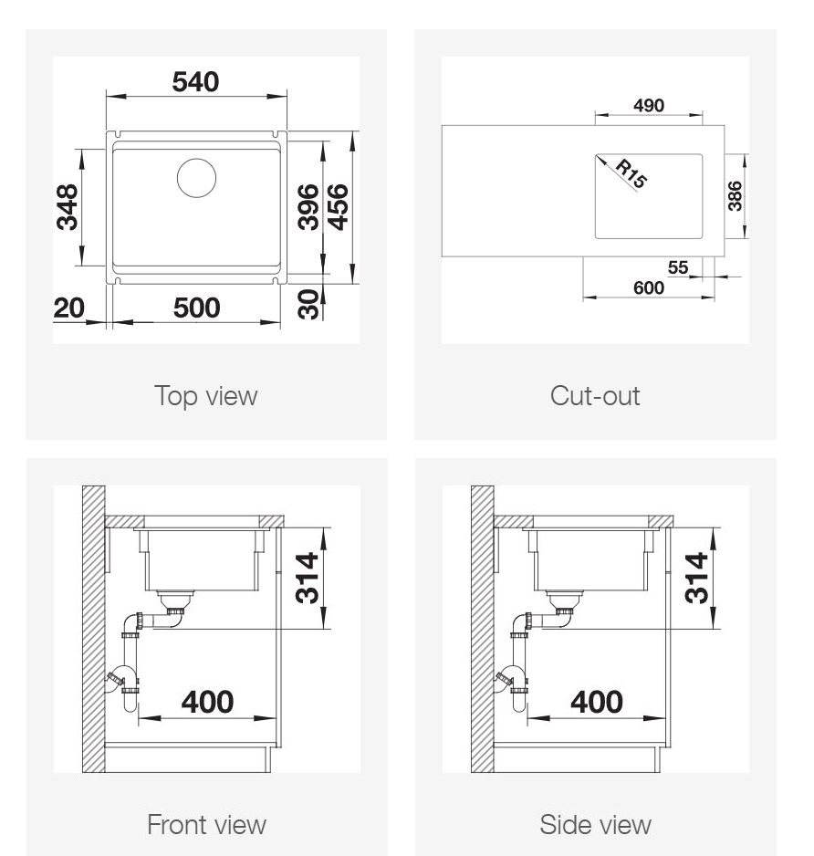 Blanco sudopera ETAGON 500-U Ceramic 525155