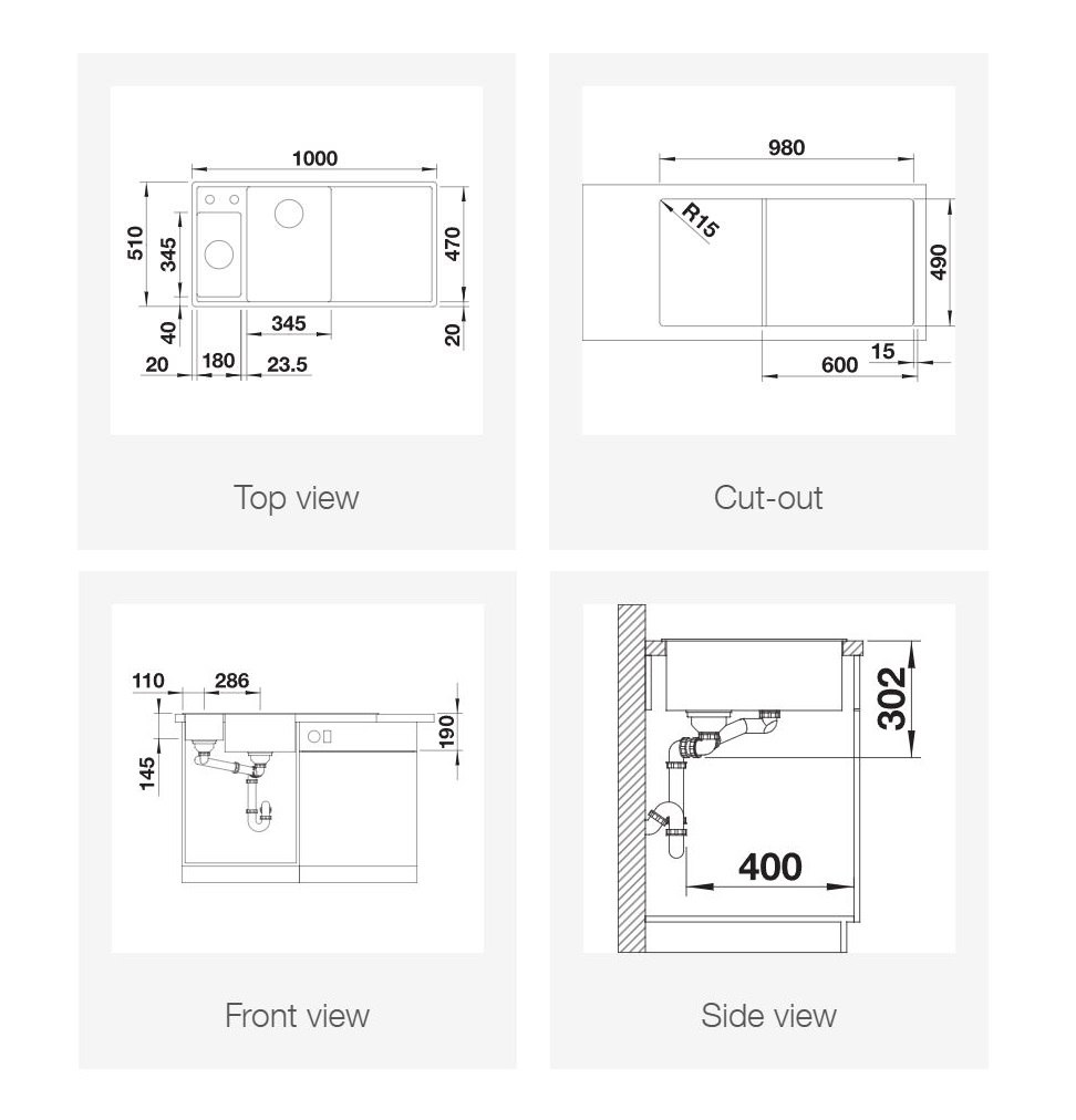 Blanco sudopera AXIA III 6S 527226