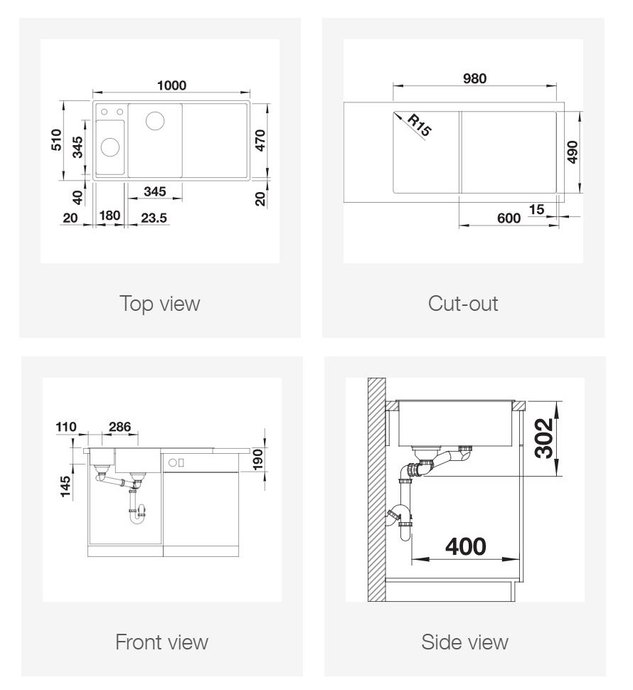 Blanco sudopera AXIA III 6S 525849