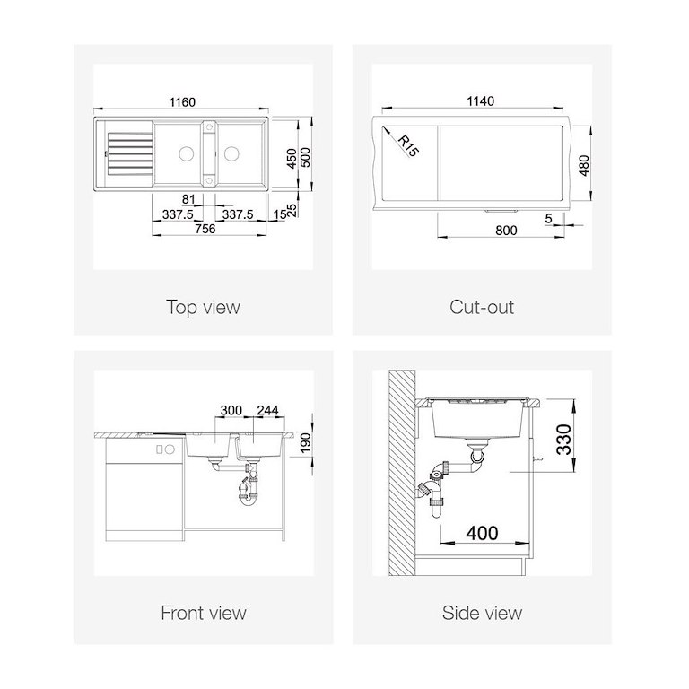 Blanco sudopera ZIA 8S 515602